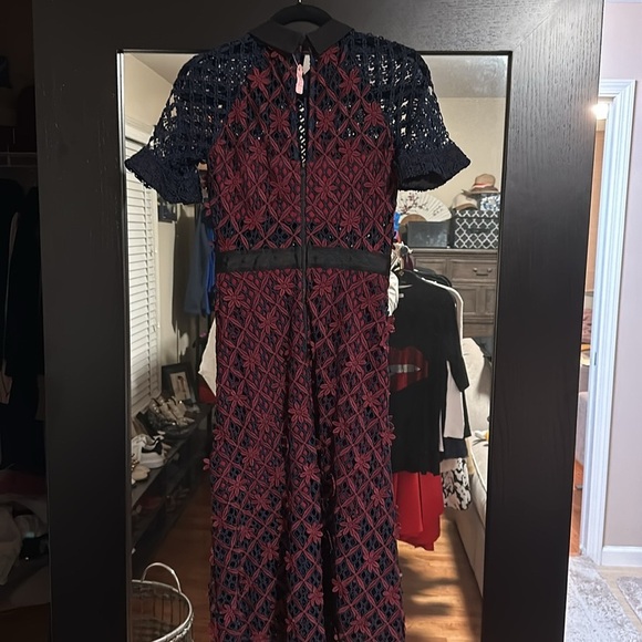 Self-Portrait | Dresses | Selfportrait Lace Midi Dress | Poshmark